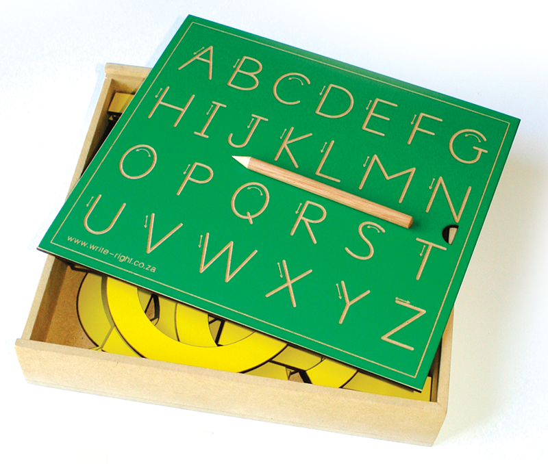 Wooden Alphabet board with 80mm Capital letters in a Box – WriteRight