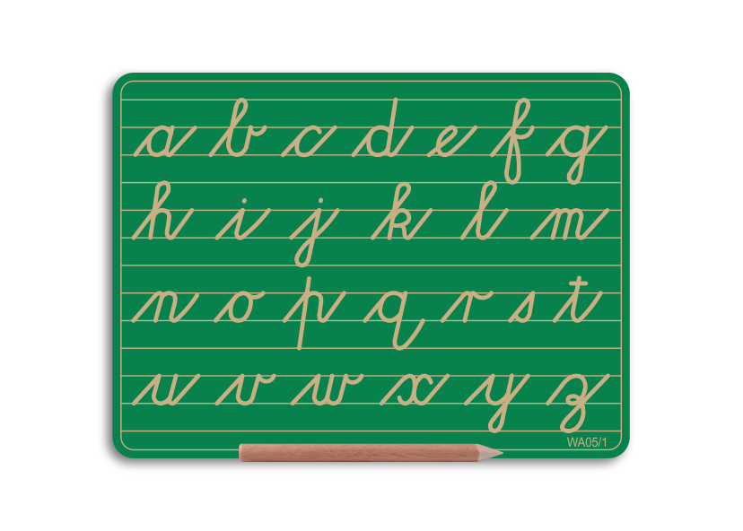 Wooden Alphabet Board - Lowercase letters in Cursive – WriteRight