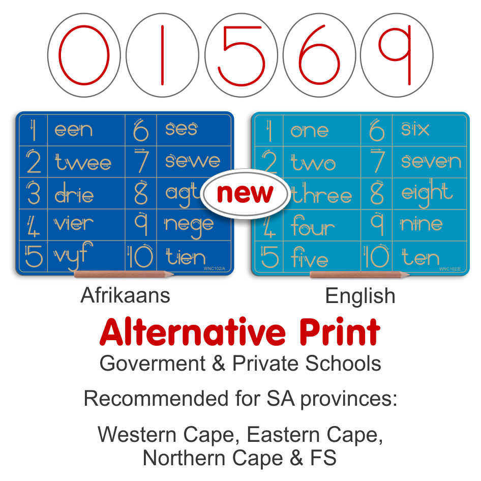 Wooden Number & Word Combo 1 to 10 - Alt Print – WriteRight